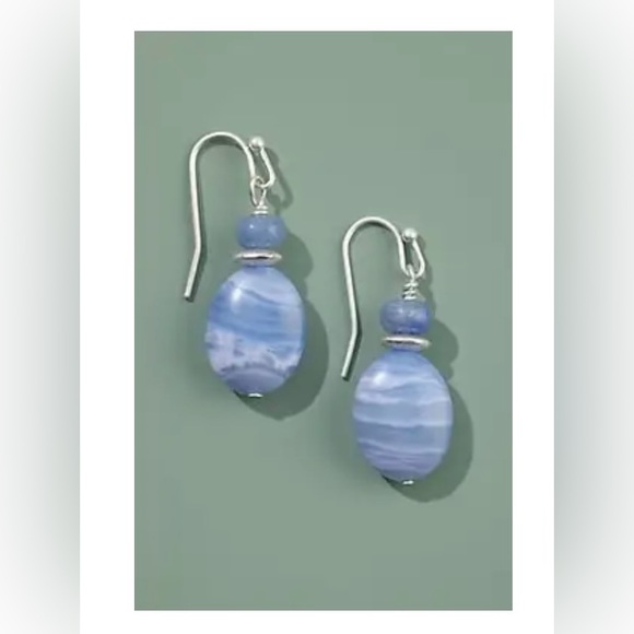 J. Jill | Jewelry | Jjill Blue Lace Agate Drop Earring | Poshmark